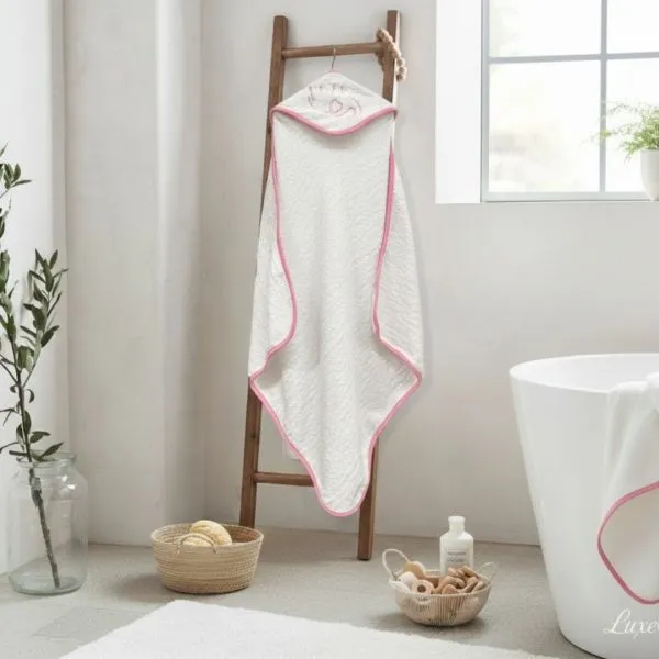 Bebi peškir sa kapuljačom 80x80cm – Roze boja