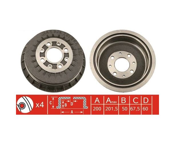 Doboš kočnice Metelli 18-0027 - DB4307 - 94015600 - 329015J