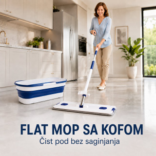 Flat Mop set sa kofom – brzo pranje i ceđenje bez prljanja ruku