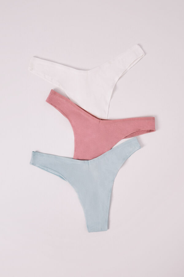 3er-Pack rosa Brazilian Slips mit V-Schnitt
