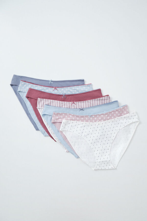 Pack 7 bragas clásicas algodón estampado femenino