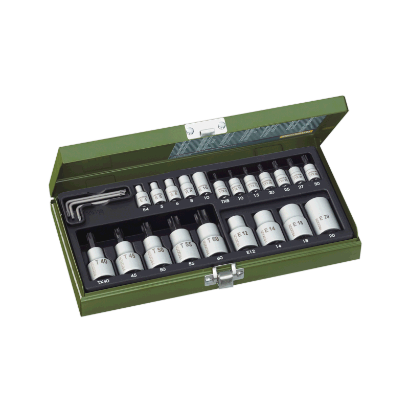 Garnitura TX nasadnih ključeva 1/4" i 1/2" 24-delna