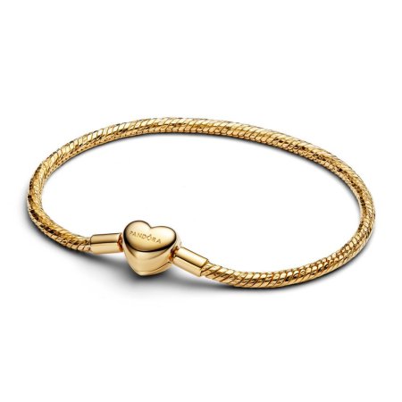 Narukvica Faceted Snake Chain sa kopčom u obliku srca od 14k pozlate