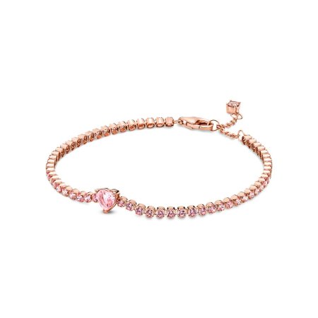 Tennis narukvica sa roze kamenčićima od 14k roze pozlate