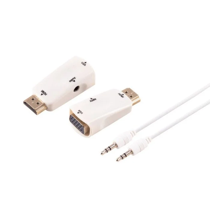 S-Impuls adapter HDMI-A na VGA sa 3,5 mm audio izlazom, beli