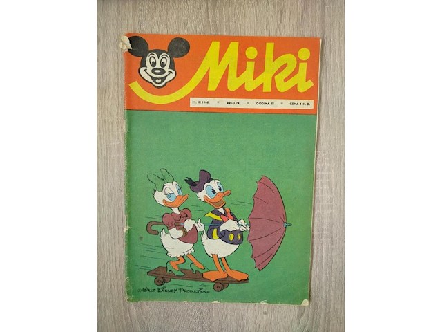 Antikvarni strip revija MIKI broj 74 (21.3.1968)