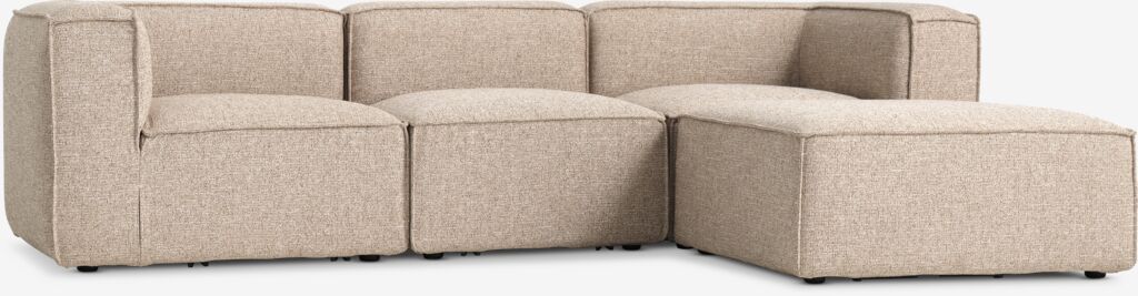 Modularna garnitura SKIBBY 3os. sa lenjivcem tkanina pesak