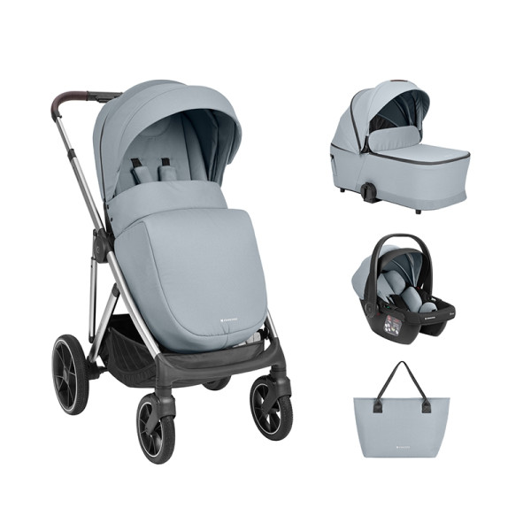 Kikka boo Kolica Chiara 3in1 set sa I-SIZE autosedištem i tvrdom korpom Grey KKB11261