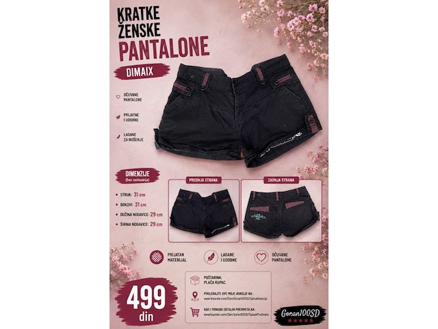 crne ženske pantalone DIMAIX