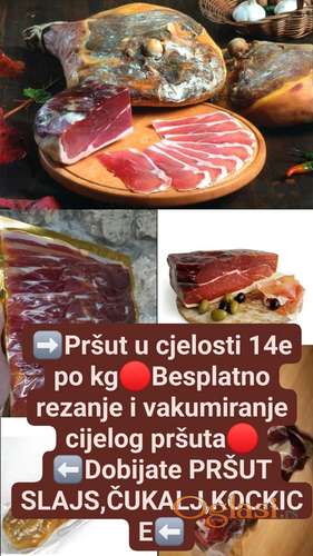 Prodajem Njeguški pršut 14 eura kg