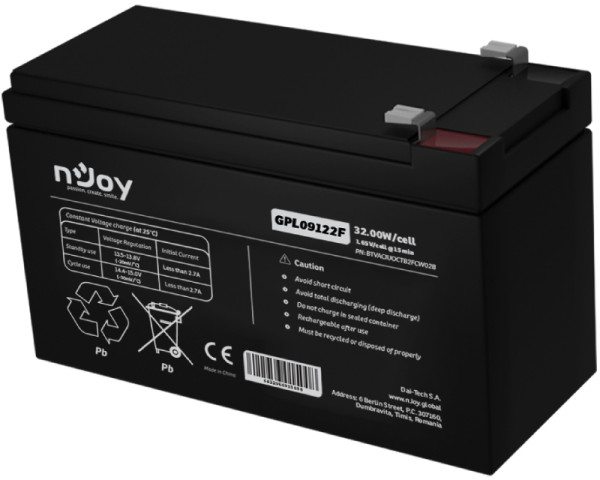 NJOY GPL09122F baterija za UPS 12V 9Ah (BTVACIUOCTB2FCW02B) (UPS00837)