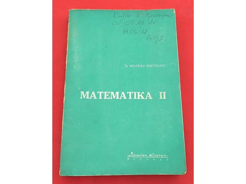Matematika II Milorad Bertolino
