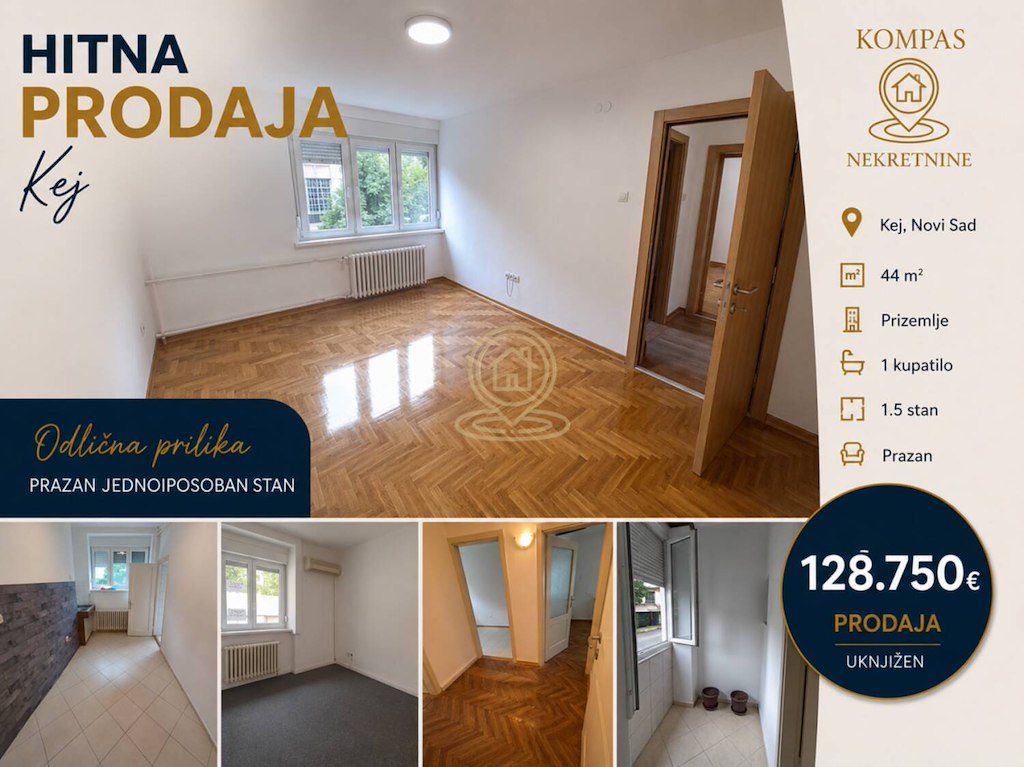 Jednoiposoban stan, Novi Sad | Prodaja · 44m² · 128.750€