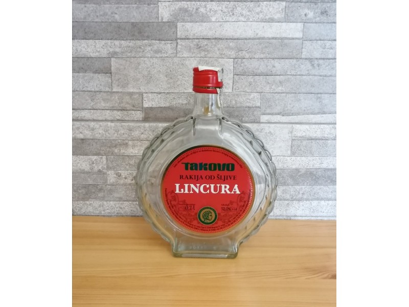 Staklena faša TAKOVO rakija od šljive - LINCURA 0.7 L
