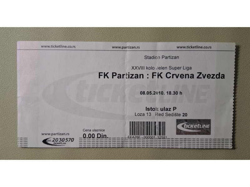 138. Večiti derbi Partizan - Crvena Zvezda 08.05.2010.