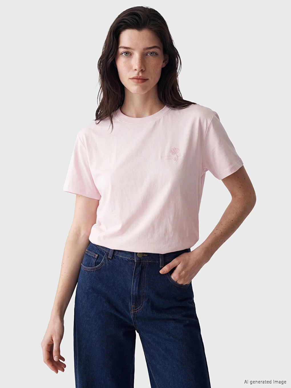LCW Comfort Vezeni 100% Pamuk Ženska Majica