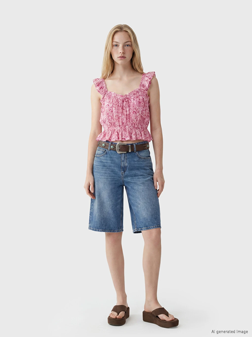 XSIDE V Izrez Nabrana Peplum Bluza