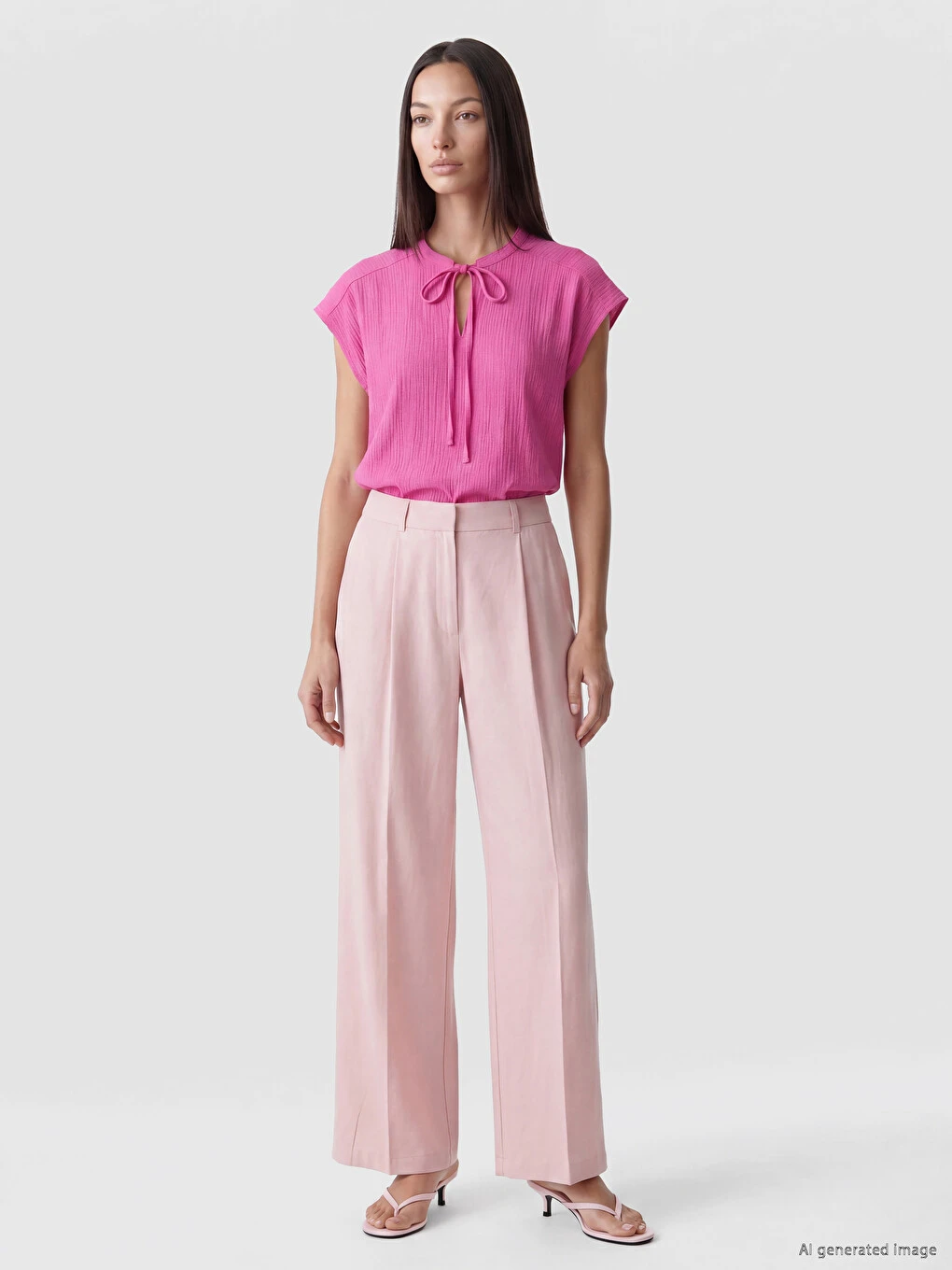 LCW EVERYDAY Teksturirana Bluza Sa Kragnom Na Vezanje