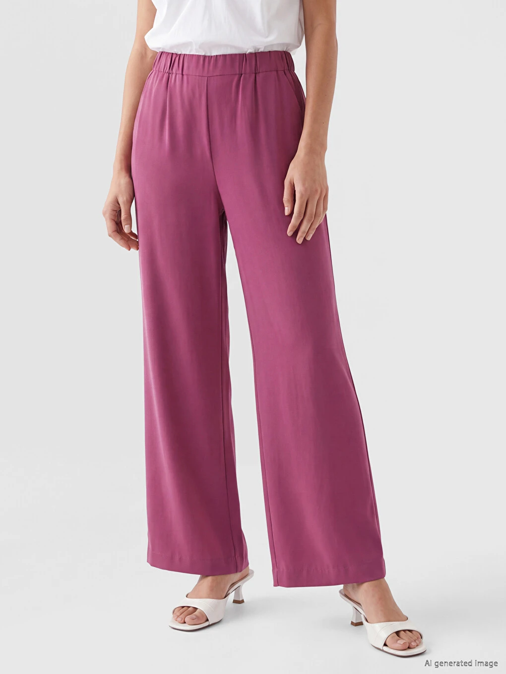 LCWAIKIKI Classic Elastični Struk Plisirane Ženske Svečane Pantalone