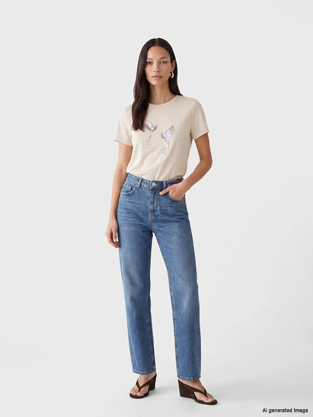 LCW EVERYDAY Ukrašena Bluza Sa Okruglim Izrezom