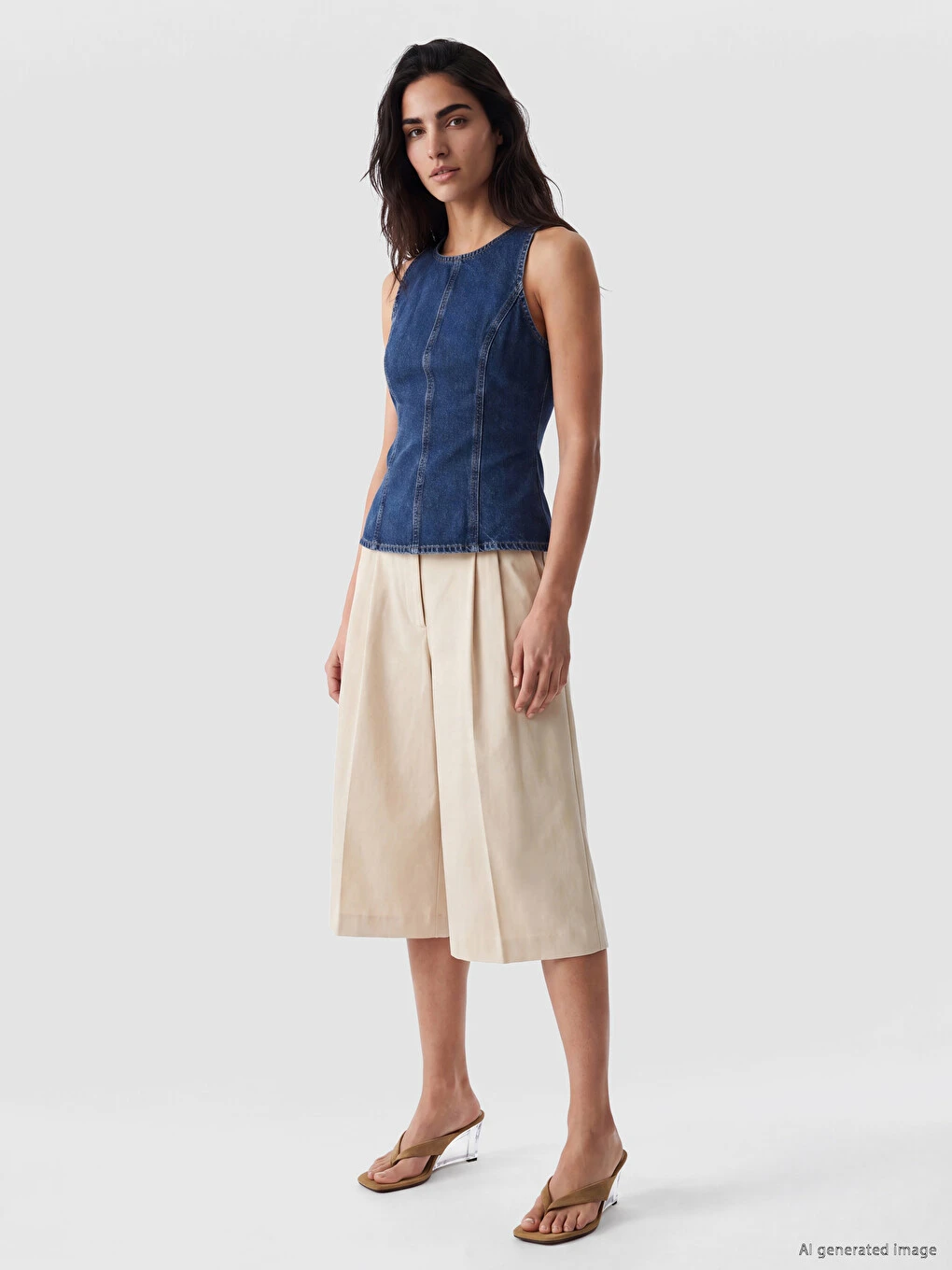 LCW Vision Teksas Bluza Sa Okruglim Izrezom