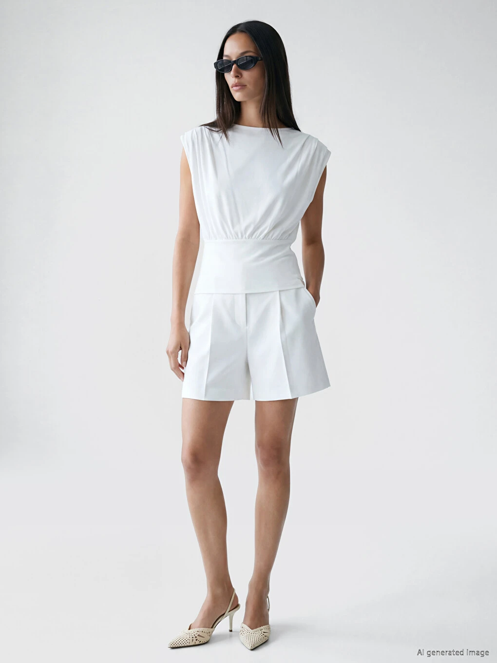 LCW Vision Okrugli Izrez Nabrana Bluza