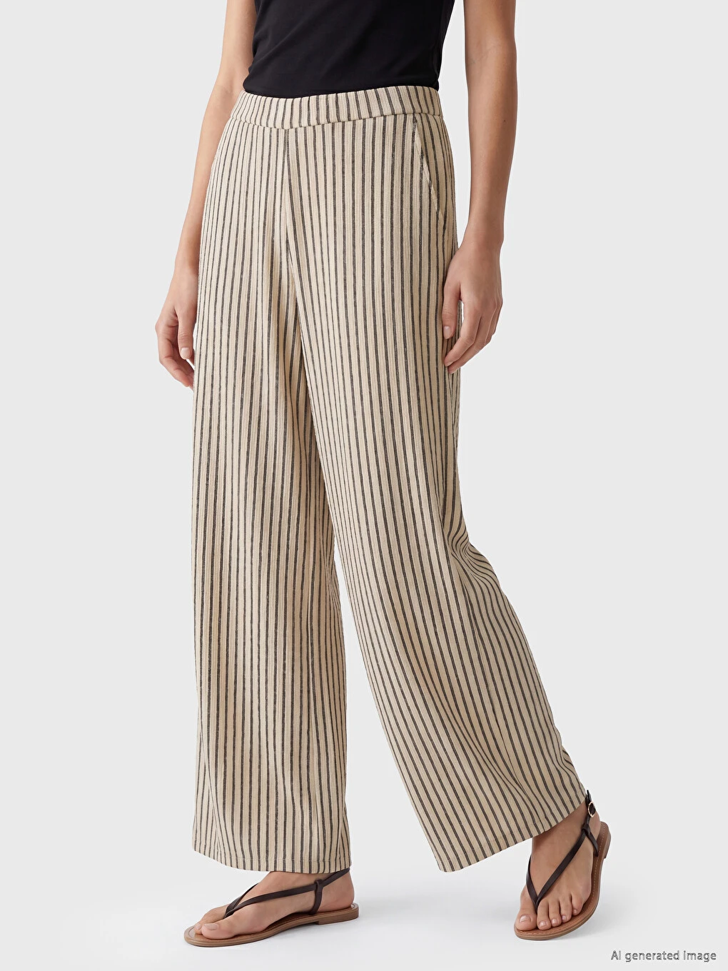 LCW EVERYDAY Elastične Prugaste Ženske Pantalone