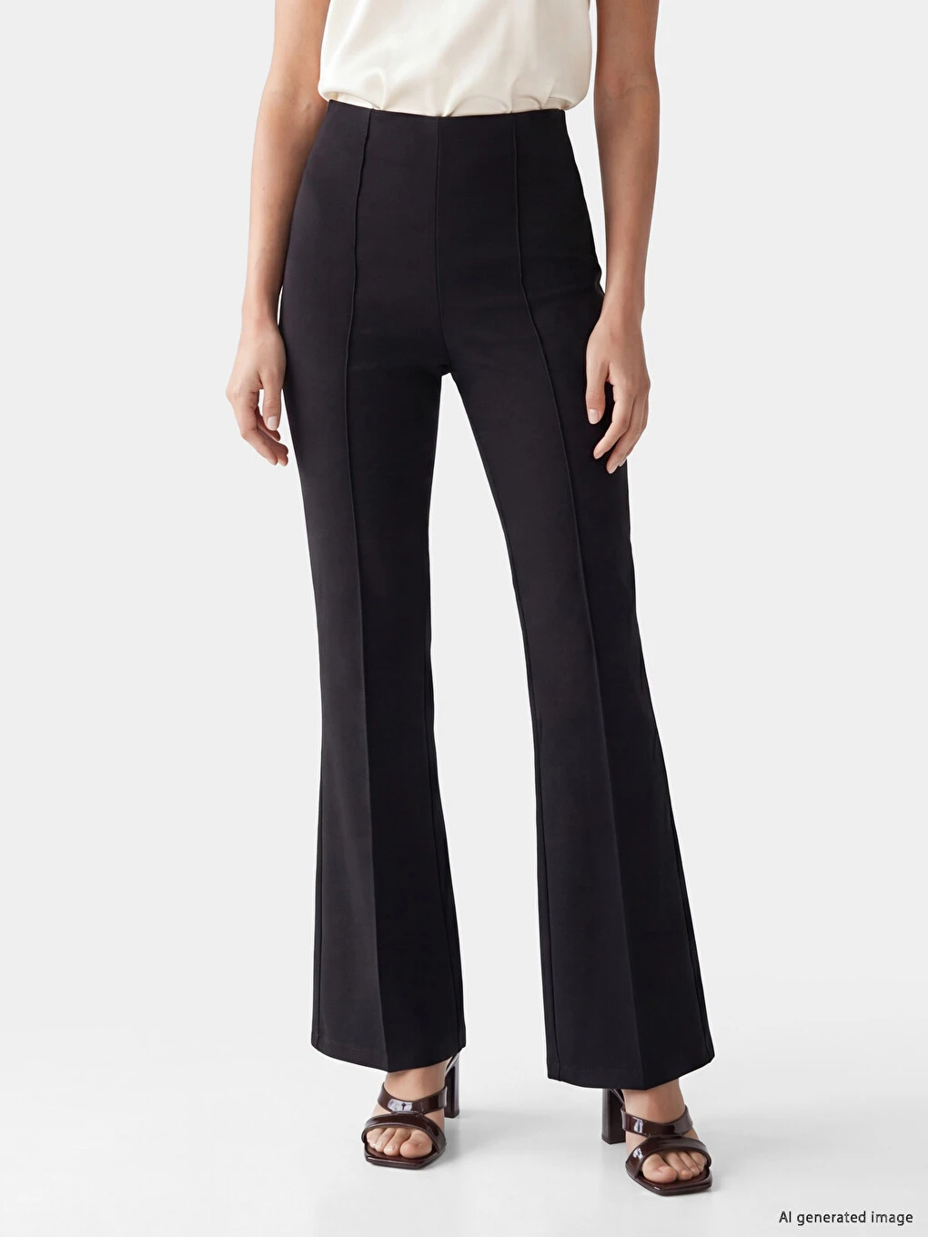 LCWAIKIKI Classic Ženske Pantalone Sa Visokim Strukom I Zvonastim Nogavicama