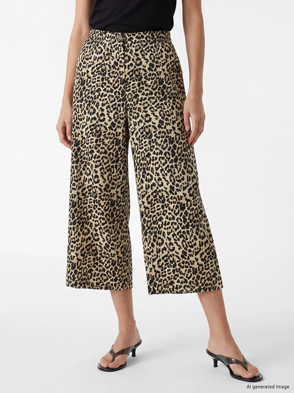 LCWAIKIKI Classic Ženske Pantalone Sa Elastičnim Strukom I Leopard Printom