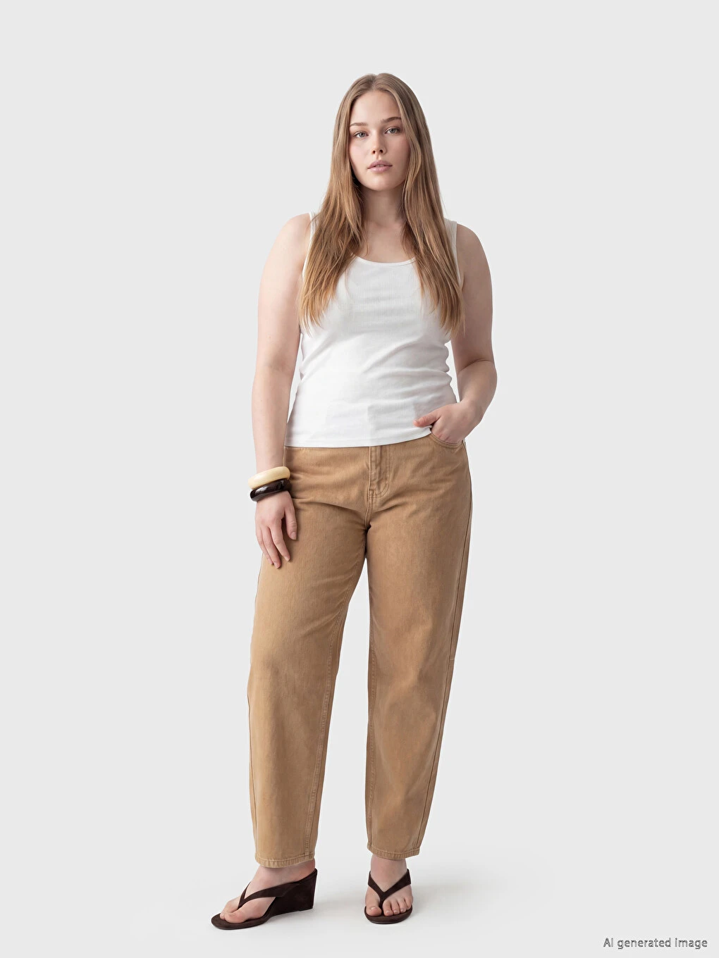LCWAIKIKI Curve Plus Size U Izrez Ženska Top Majica
