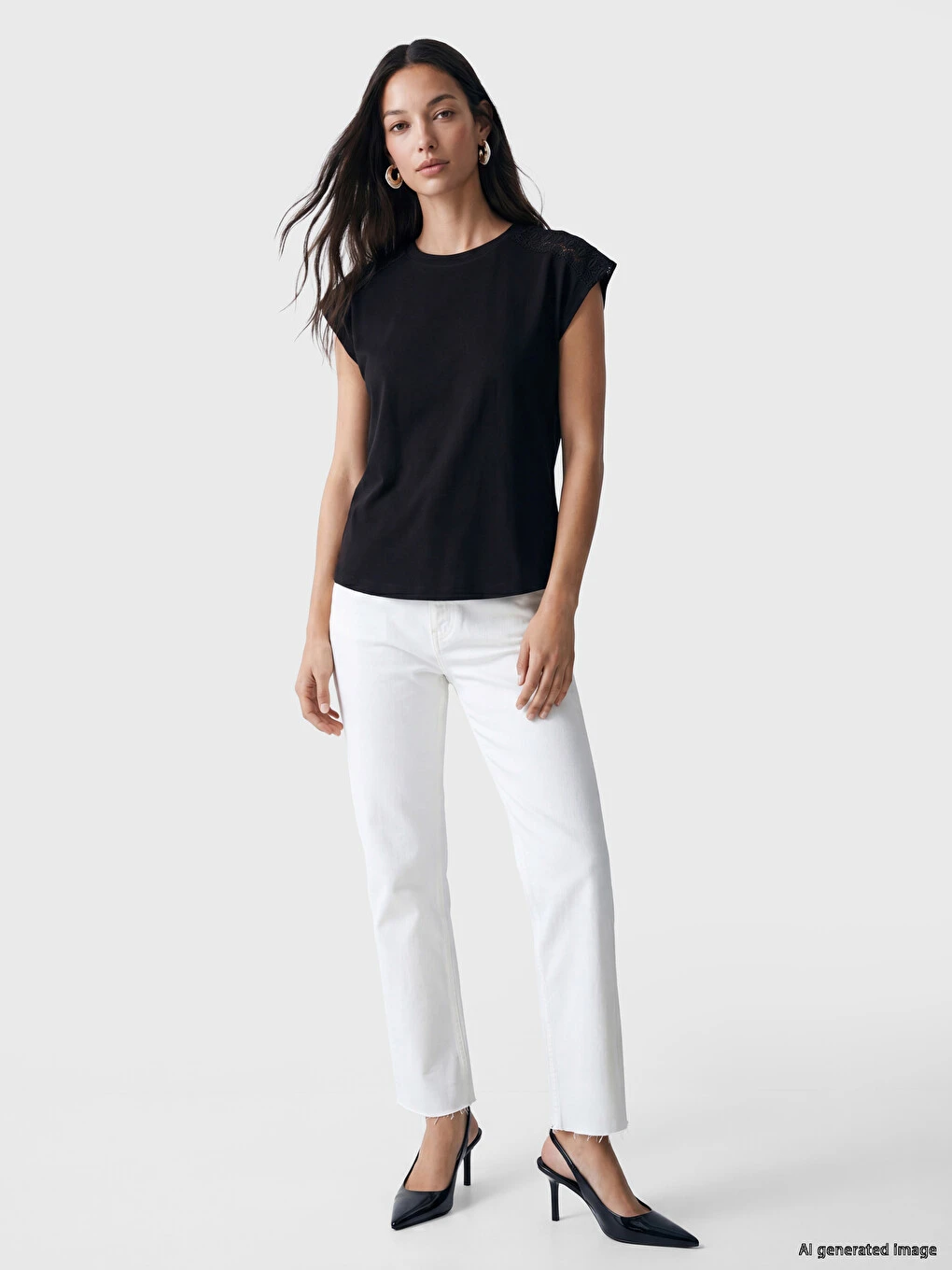 LCW EVERYDAY Okrugli Izrez Čipkasta Bluza