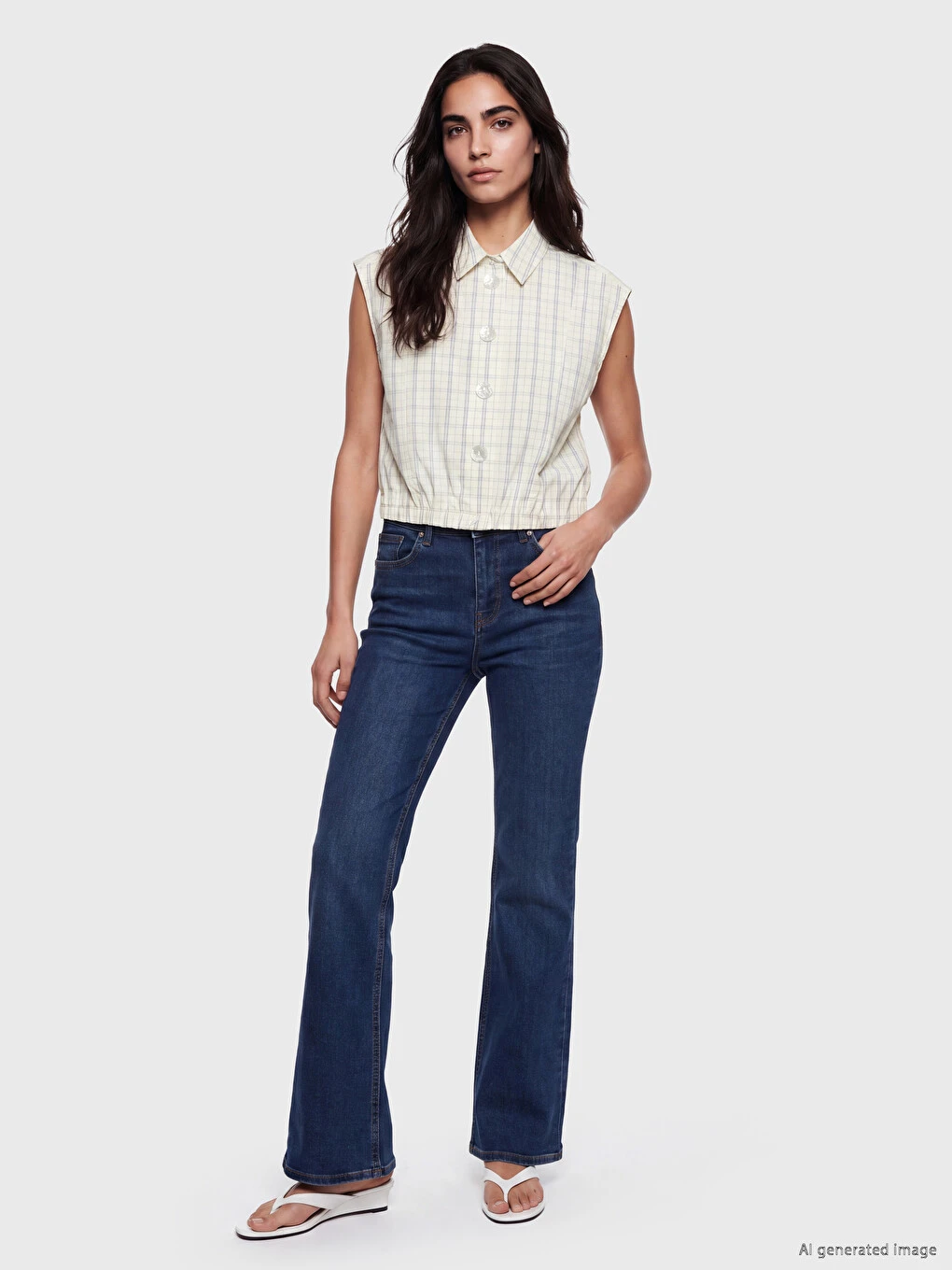 LCW Vision Karirana Oversize Bluza Od 100% Pamuka