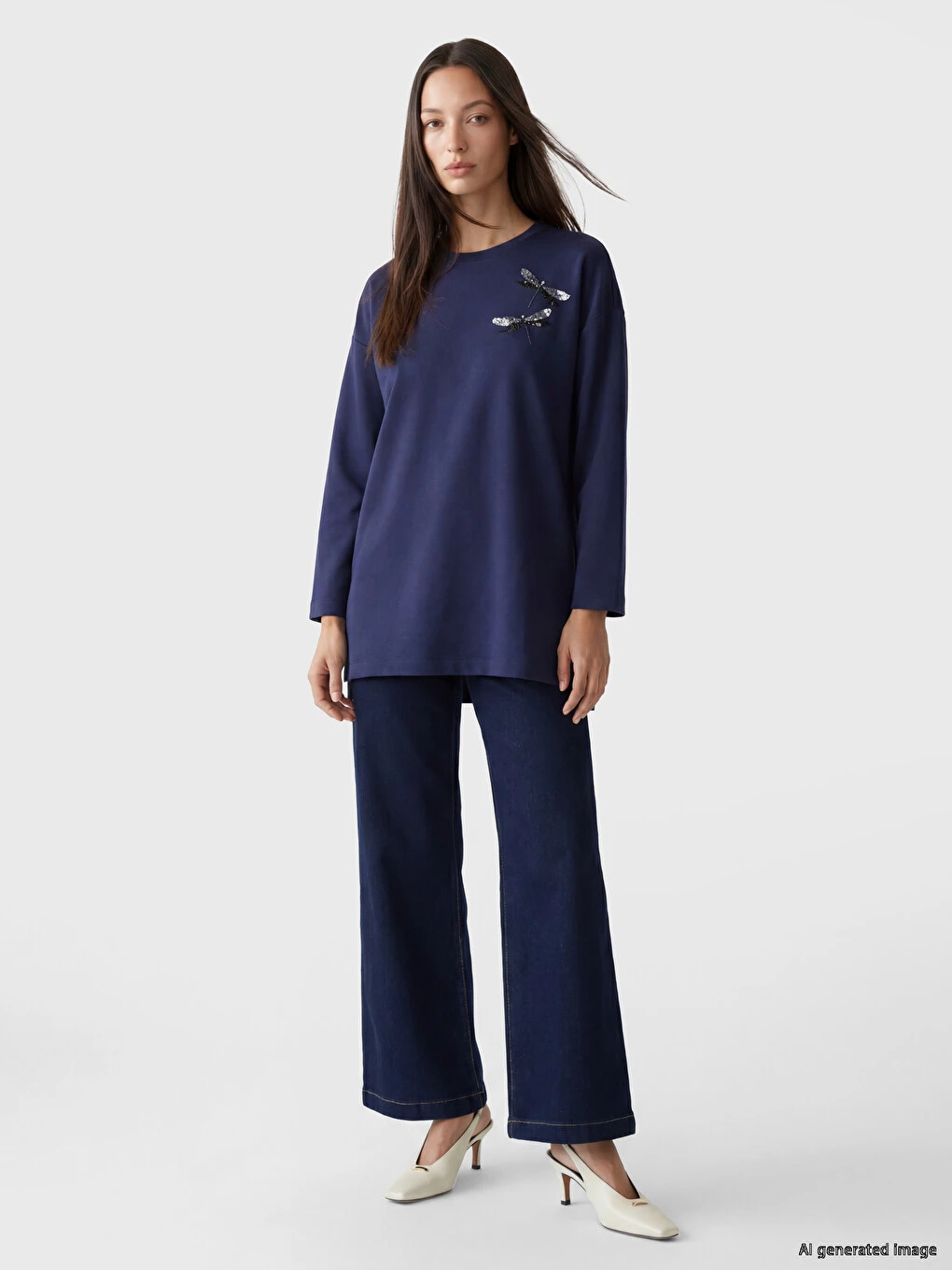 LCW EVERYDAY Okrugli Izrez Mekani Dodir Ukrašena Bluza