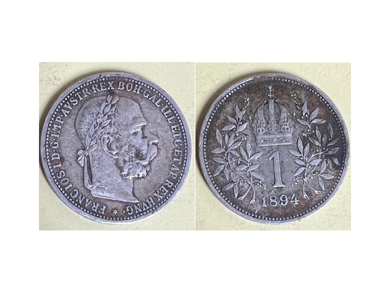 ⭐ SREBRNJAK 1 KORONA 1894. AUSTRIJA FRANC JOZEF ⭐