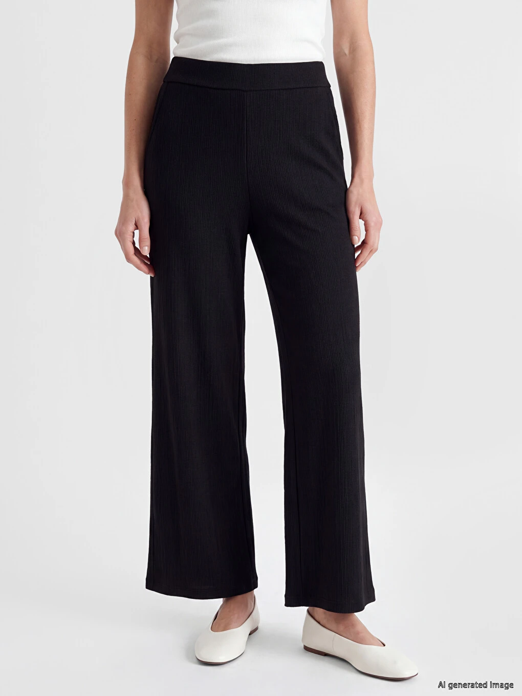 LCW Grace Elastični Struk Teksturirane Ženske Pantalone