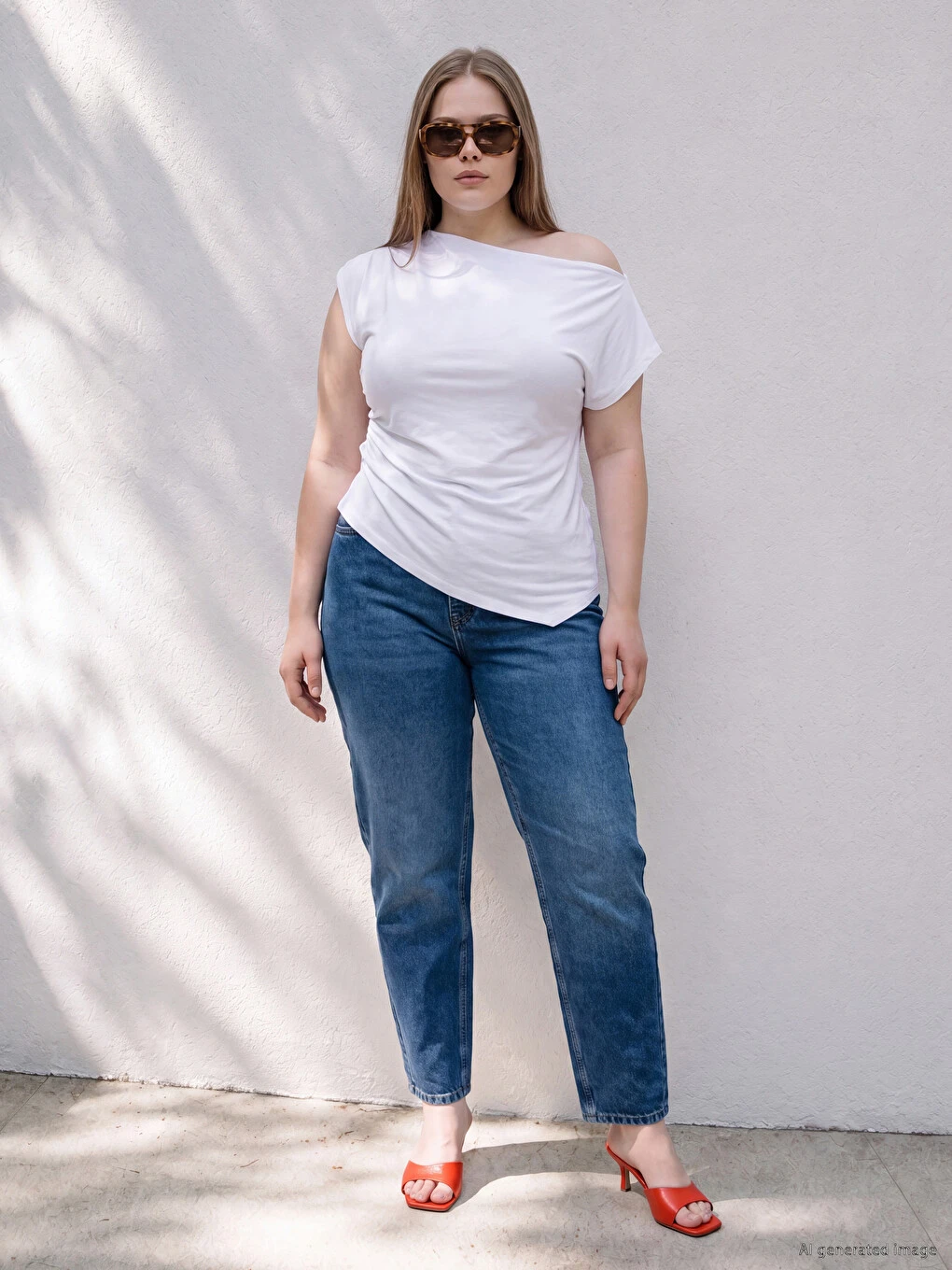 LCWAIKIKI Curve Bluza Sa Širokim Izrezom, Plus Size, Sa Elastičnim Naborima