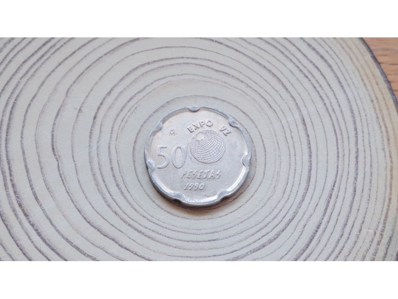 ŠPANIJA 50 PESETAS 1990 GODINA EXPO `92 JUBILARAC