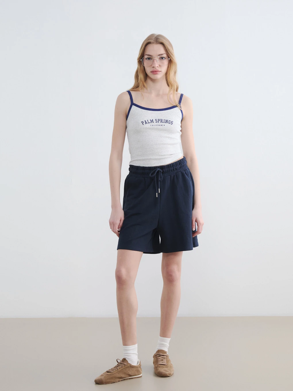 XSIDE Crop Top Sa Spaghetti Bretelama Sa Printom Palm Springs Za Žene