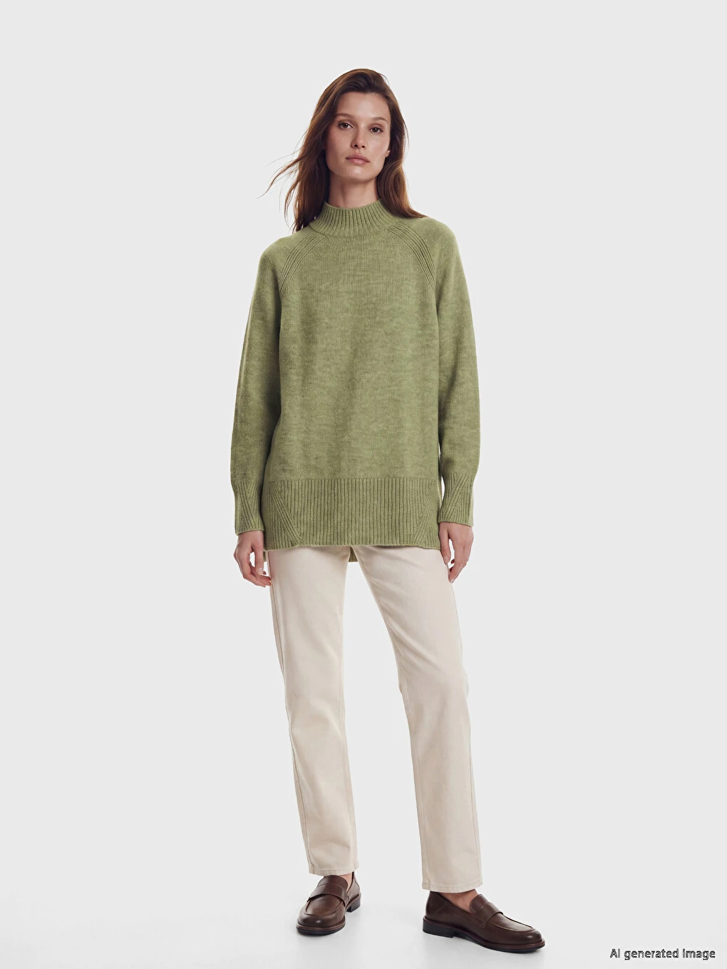 LCW Modest Ženska Pletena Tunika Sa Polurolkom, Oversize Kroja