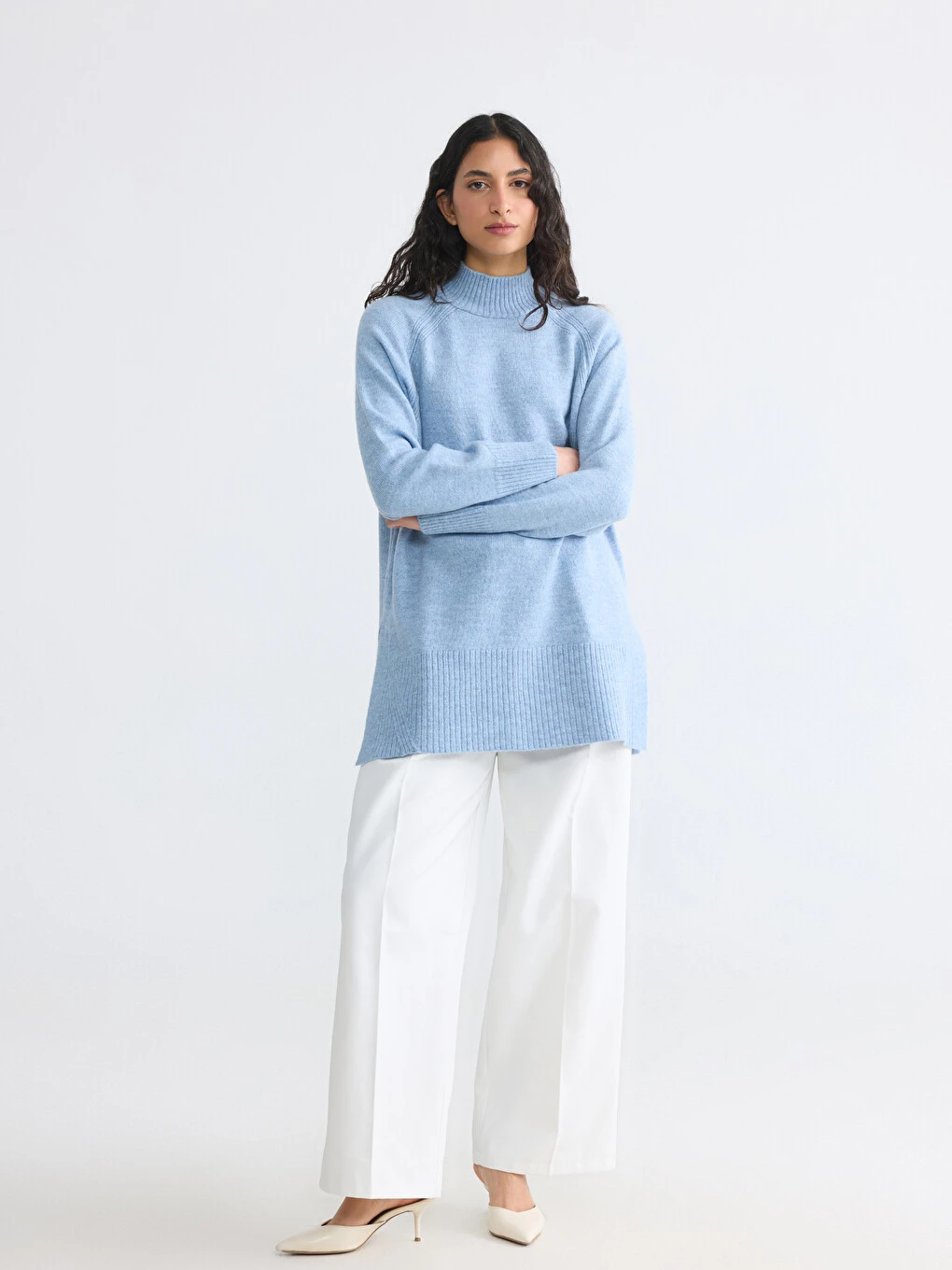 LCW Modest Ženska Pletena Tunika Sa Polurolkom, Oversize Kroja