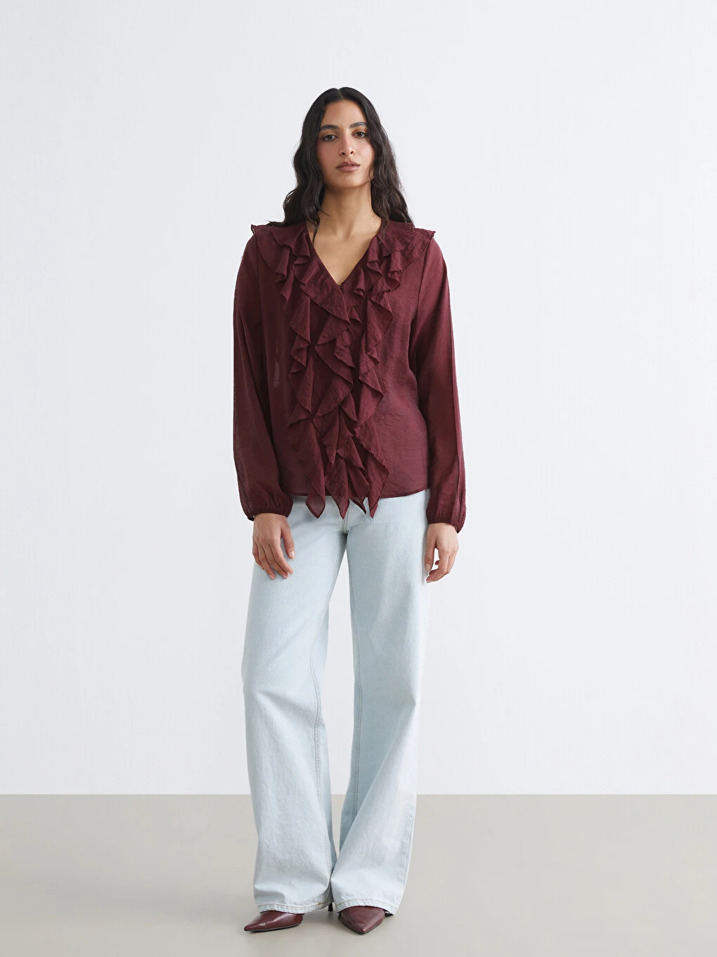 LCW Modest Bluza Sa Naborima I V Izrezom