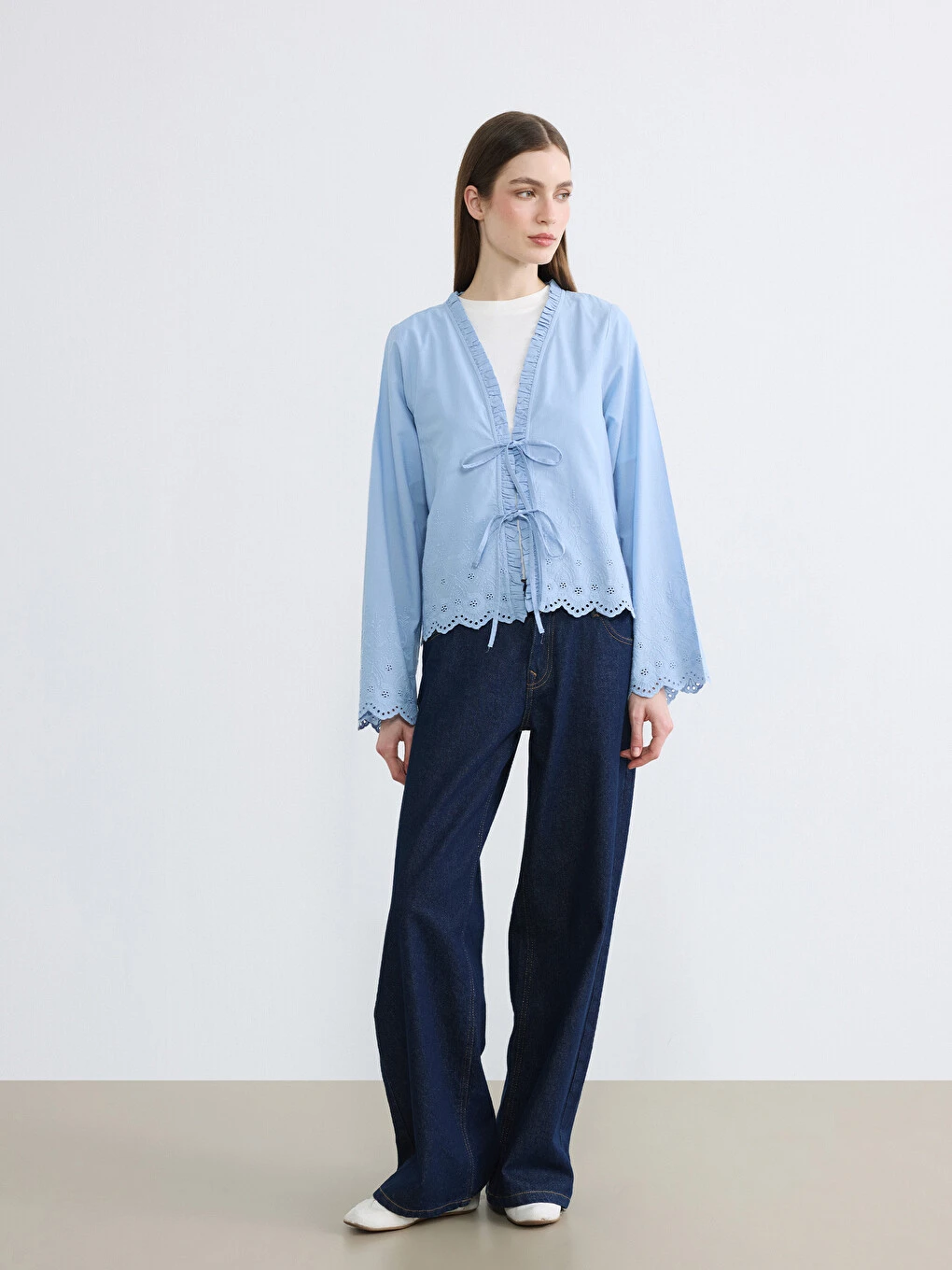 LCW Modest Ženski Kimono Sa Mašnom Od Broderije