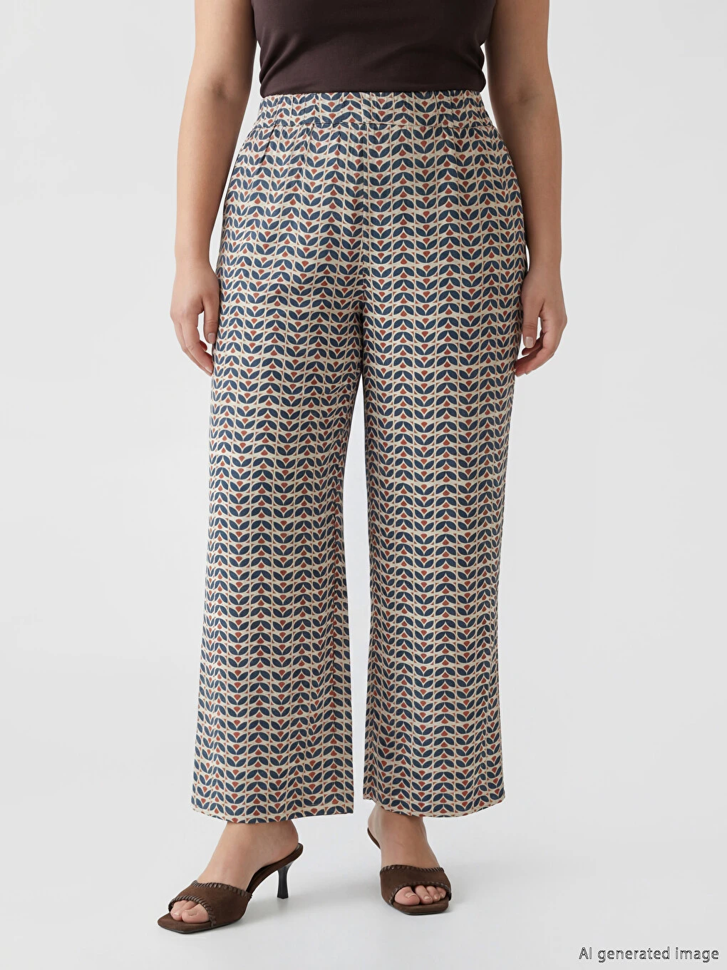 LCW Modest Ženske Pantalone Sa Elastičnim Strukom I Uzorkom