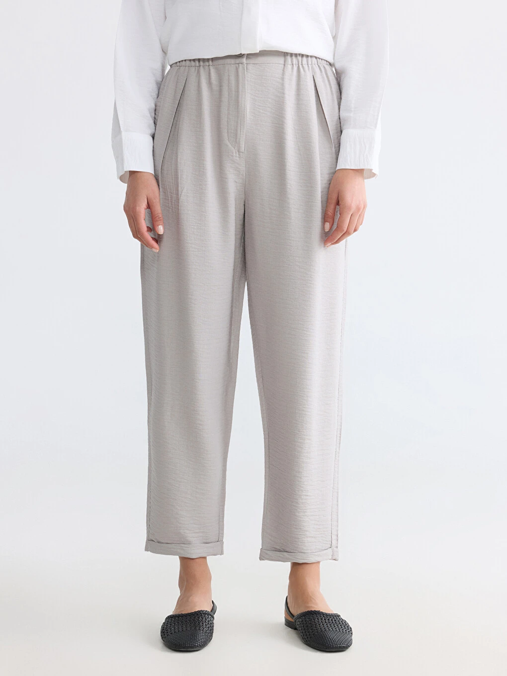 LCW Modest Elastični Struk Plisirane Ženske Svečane Pantalone