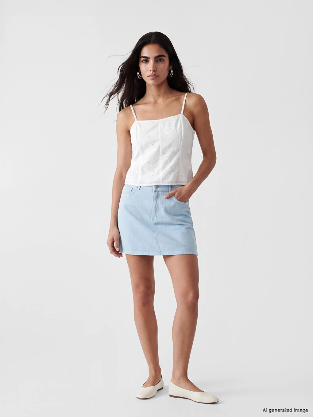 LCW Vision Bluza Sa Bretelama, Vezena, 100% Pamuk