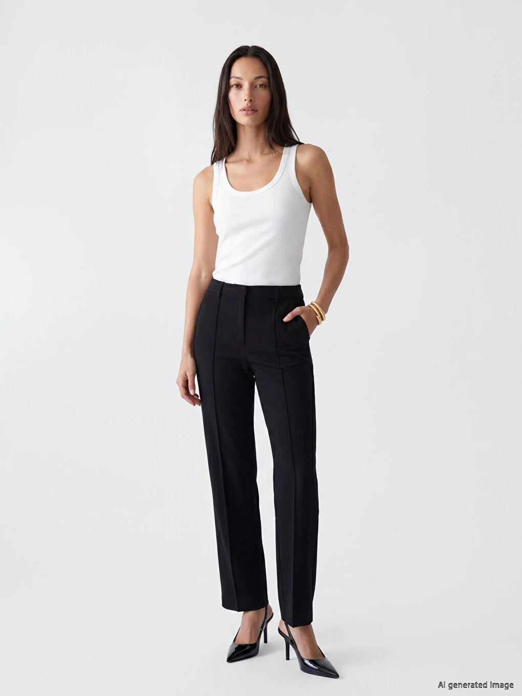 LCW EVERYDAY Rebrasta Ženska U Neck Top Majica Bez Rukava