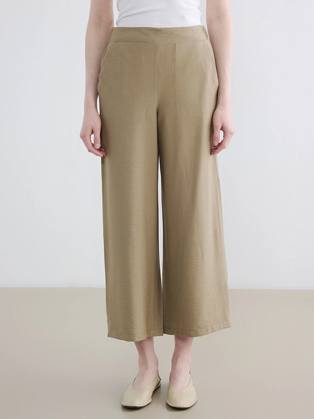 LCW Modest Ženske Pantalone Sa Elastičnim Strukom I Širokim Nogavicama