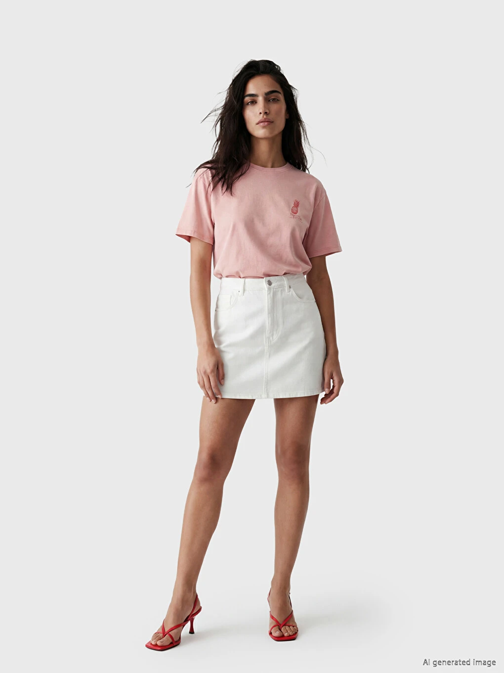 LCW Vision Štampana Oversize 100% Pamučna Ženska Majica