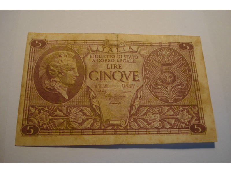 KRALJEVINA ITALIJA - 5 LIRA - 1935 / 1944