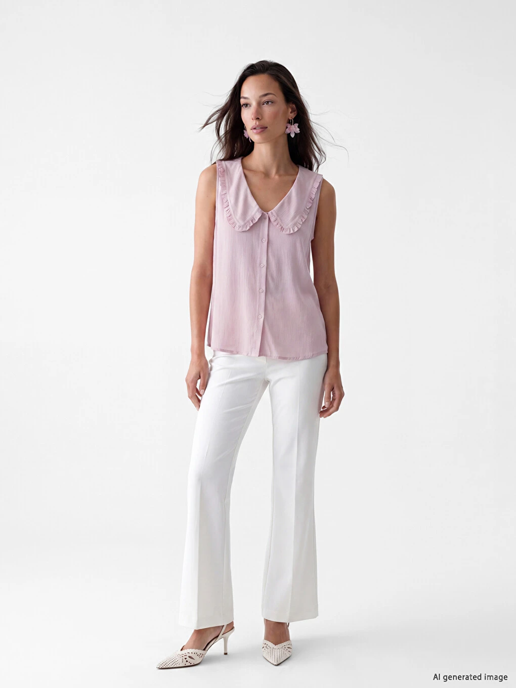 LCWAIKIKI Classic Bluza Sa Peter Pan Kragnom I Naborima